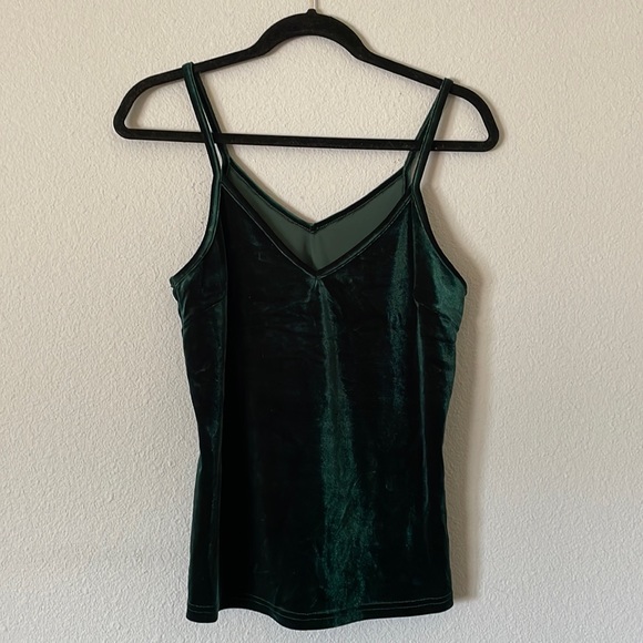 Tops | Emerald Green Velvet Camisole M | Poshmark